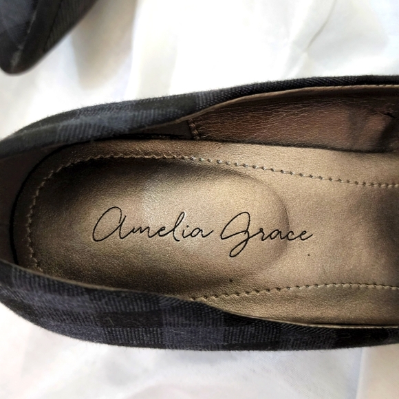 Amelia Grace | Shoes | Amelia Grace Black Charcoal Gray Plaid Career ...